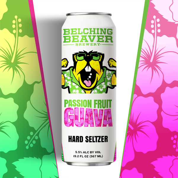 Passion Fruit & Guava Hard Seltzer (19.2oz Can) – Belching Beaver Brewery